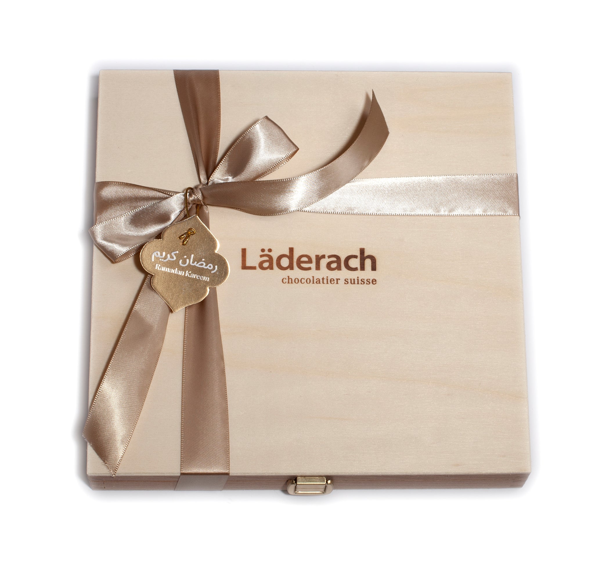 Woodbox of 36 Assorted Praline Chocolates – Laderach Jordan