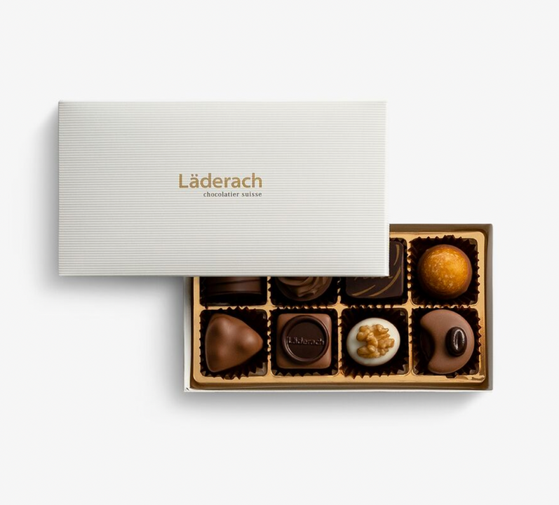 8 Assorted Praline Chocolates – Laderach Jordan